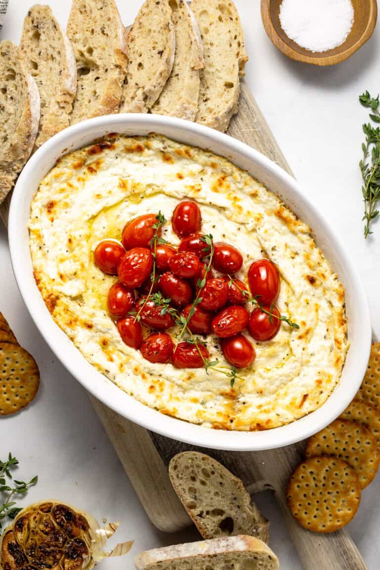 Roasted Garlic Goat Cheese Dip - Midwest Foodie