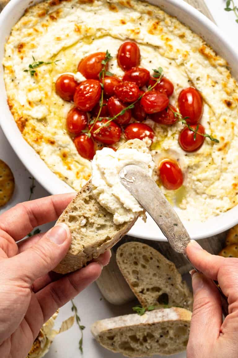 Roasted Garlic Goat Cheese Dip - Midwest Foodie