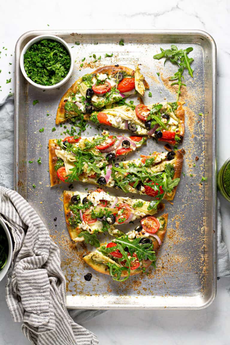 Mediterranean Flatbread Pizza - Midwest Foodie