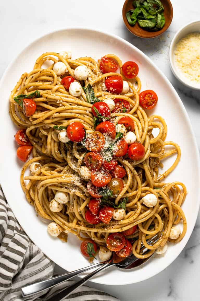 Easy 20 Minute Bruschetta Pasta - Midwest Foodie