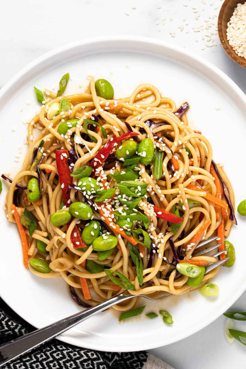 25 Minute Sesame Noodle Salad [Vegan!] - Midwest Foodie