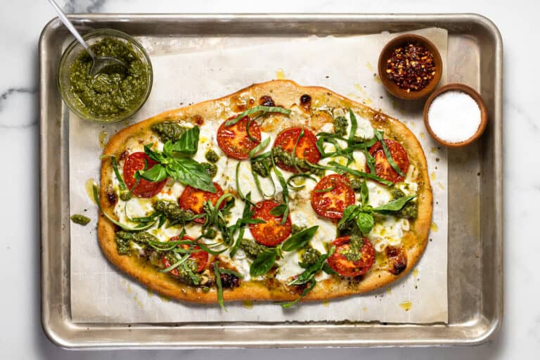 20 Minute Margherita Flatbread - Midwest Foodie