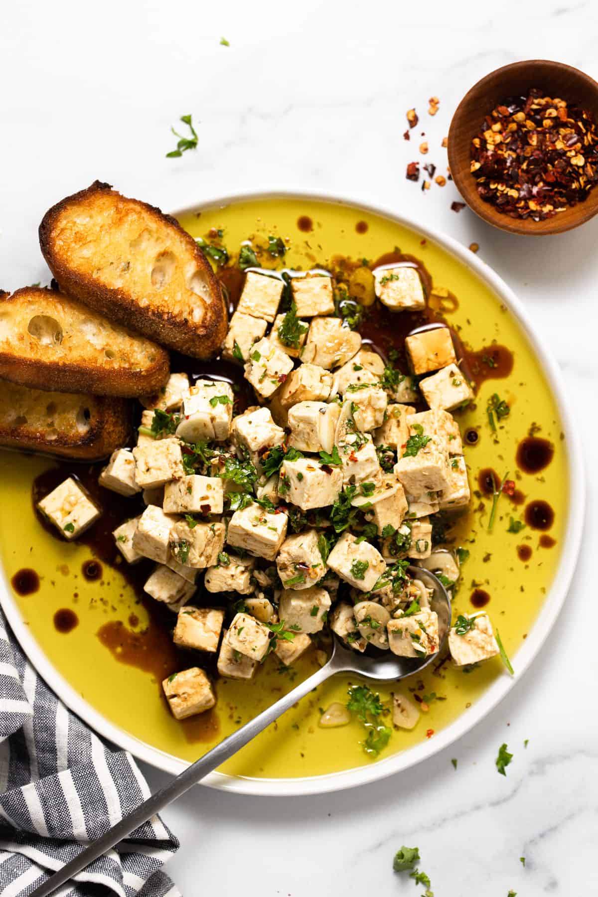 Garlic and Herb Marinated Feta - Midwest Foodie