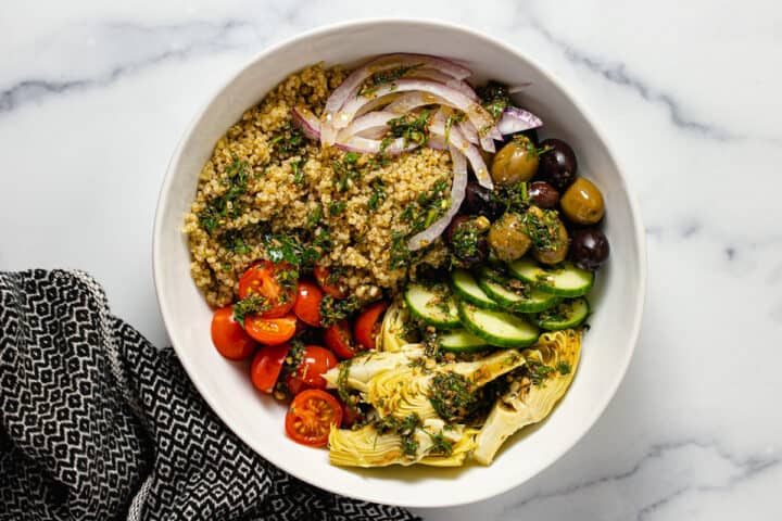 Easy Greek Salmon Bowl - Midwest Foodie