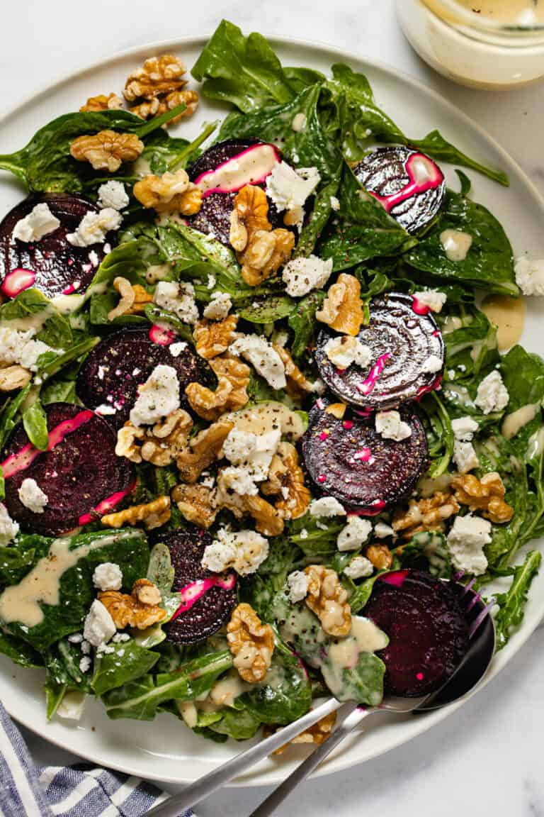 Simple Beetroot Salad with Feta - Midwest Foodie