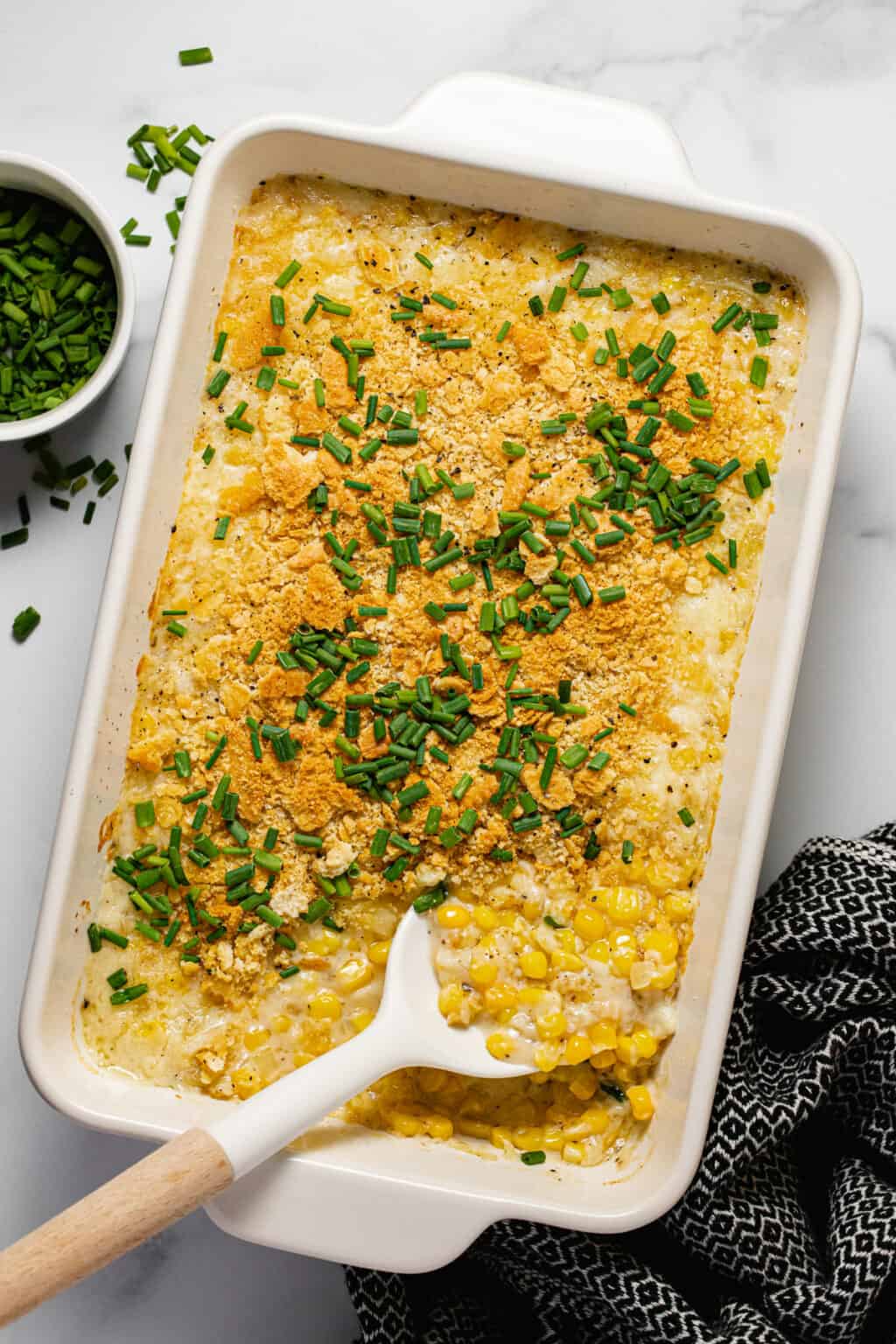 Baked Cheesy Corn Casserole - Midwest Foodie