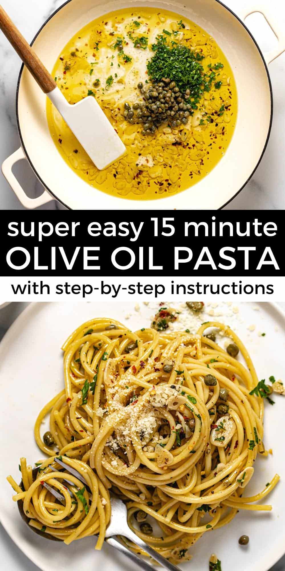 15 Minute Easy Olive Oil Pasta - Midwest Foodie