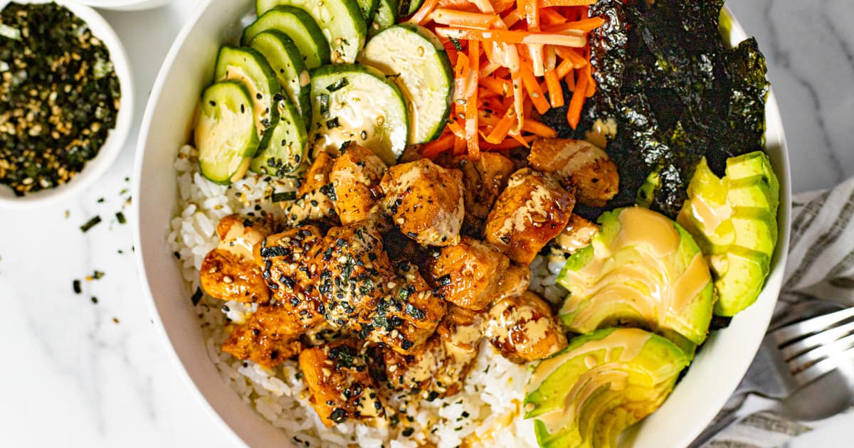 15 Minute Sesame Salmon Sushi Bowl - Midwest Foodie