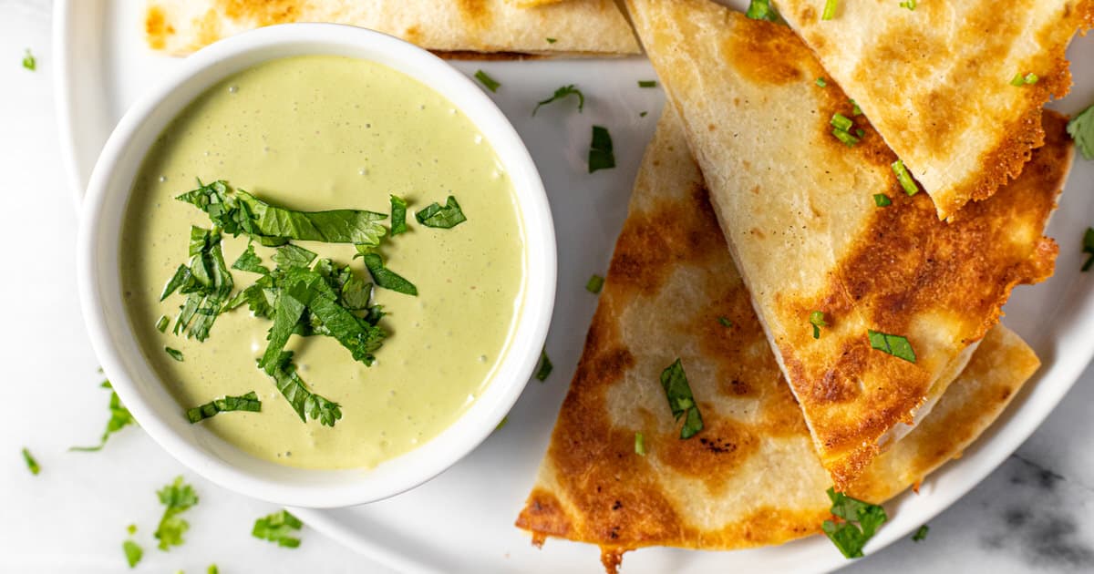 The Best 5-Minute Cilantro Lime Sauce - Midwest Foodie