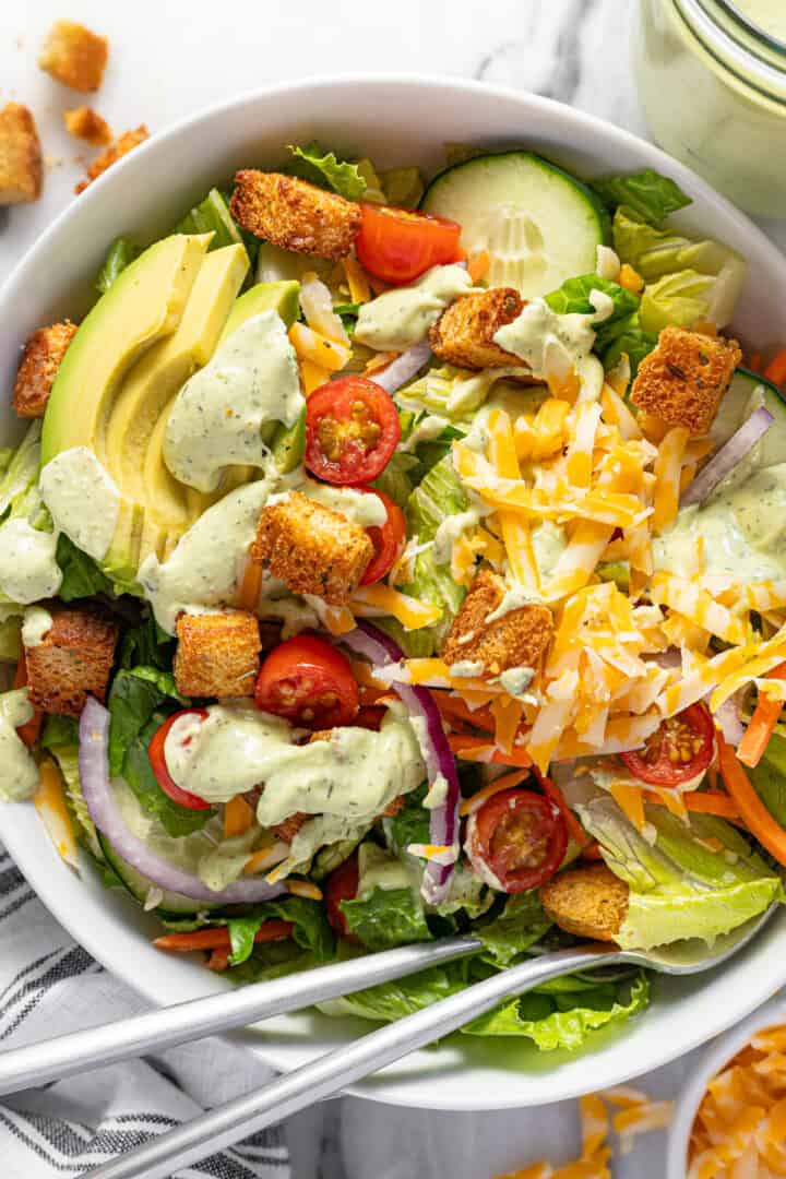 The Best House Salad Recipe - Midwest Foodie