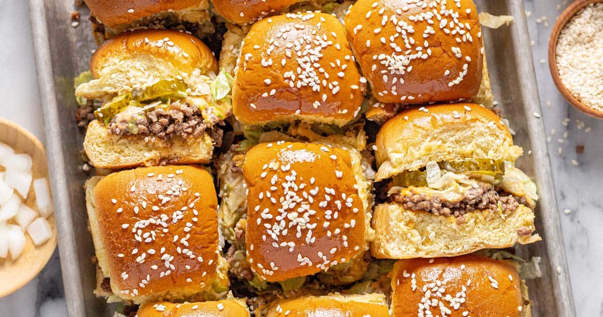 Big Mac Cheeseburger Sliders - Midwest Foodie