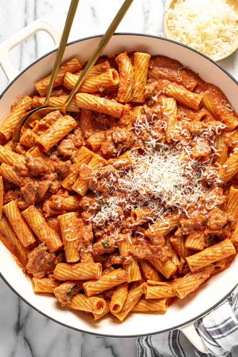 Creamy Sausage Rigatoni Pasta Recipe - Midwest Foodie