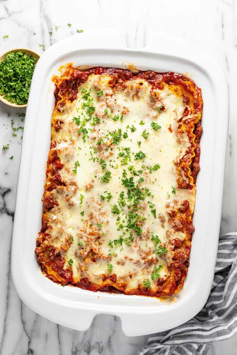The Easiest Crock Pot Lasagna Recipe - Midwest Foodie