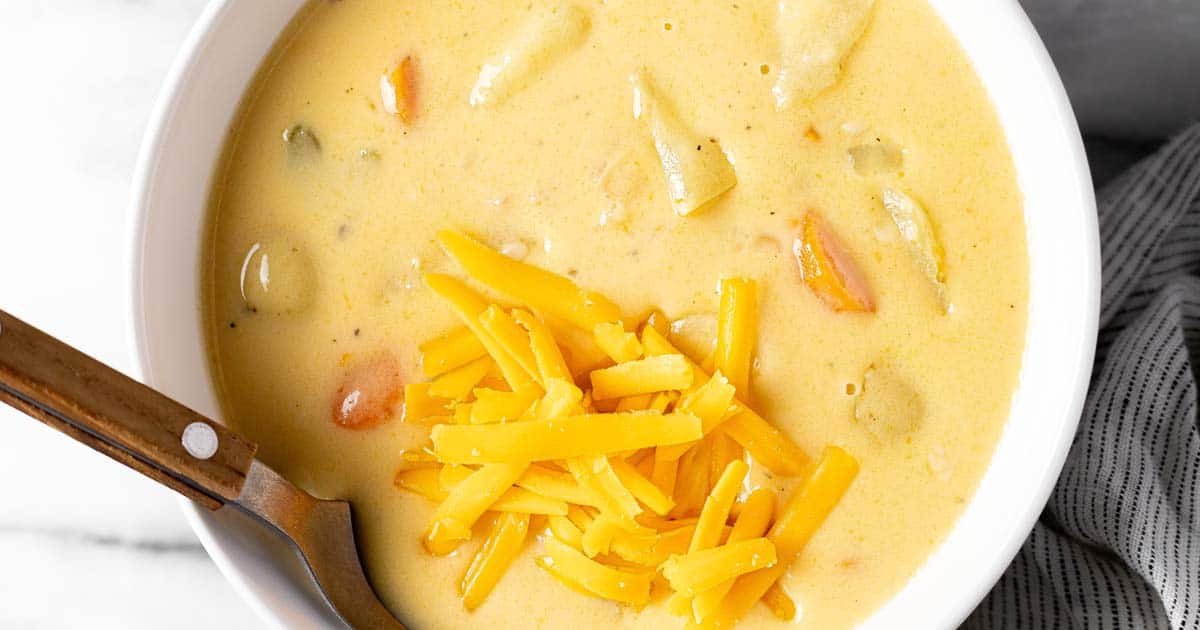 One Pot Cheesy Potato Soup Recipe Midwest Foodie