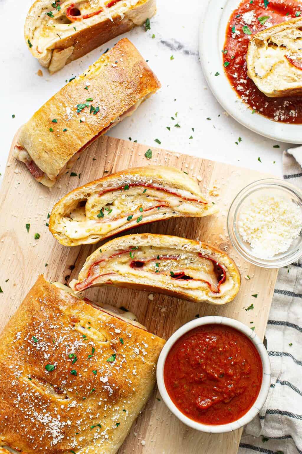 Cheesy Pepperoni Stromboli Recipe - Midwest Foodie