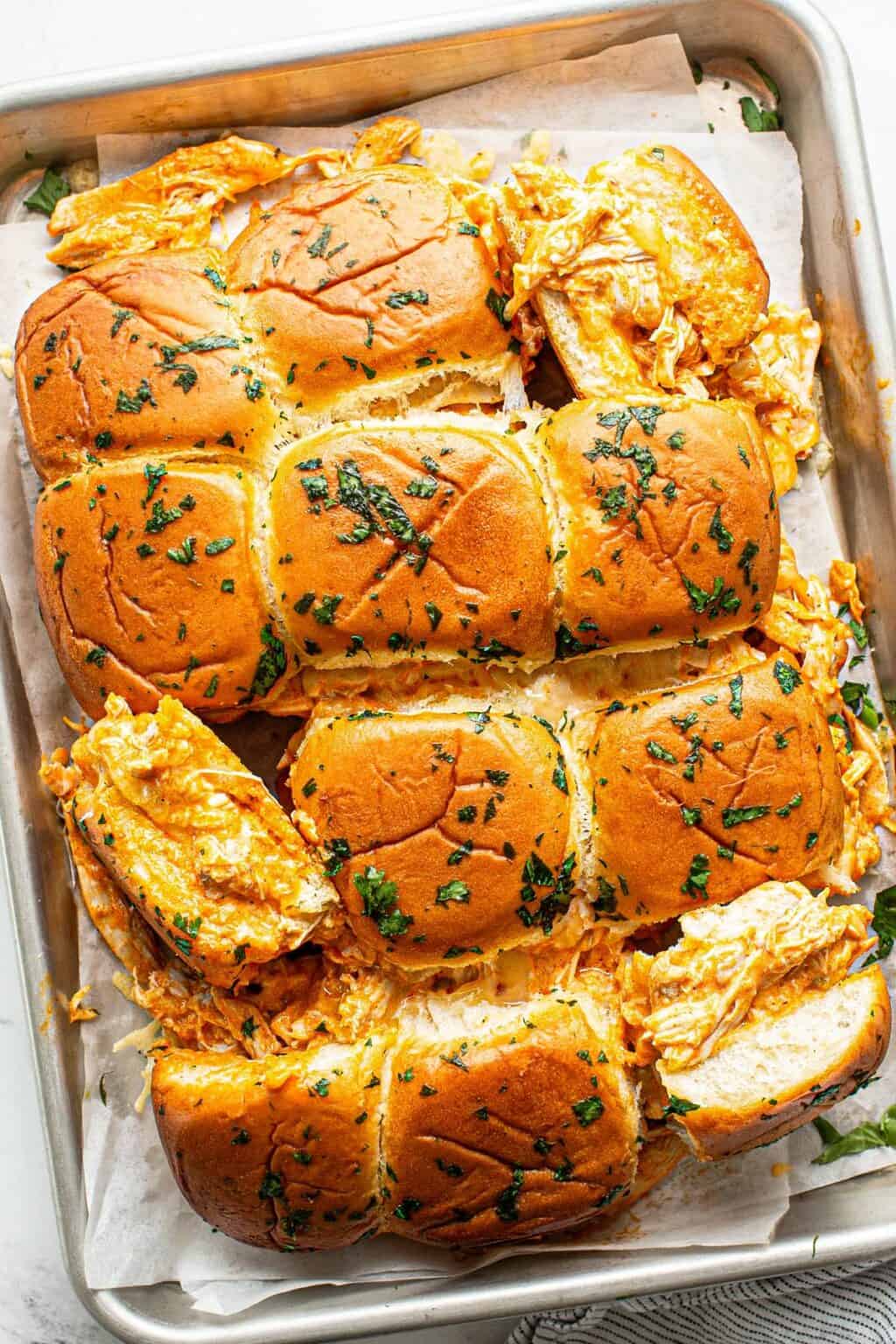 Easy Buffalo Chicken Sliders - Midwest Foodie