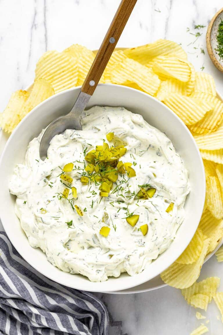 10 Minute Dill Pickle Dip - Midwest Foodie