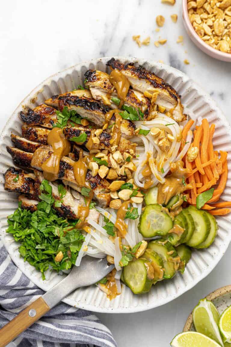 Grilled Chicken Spring Roll in a Bowl - Midwest Foodie