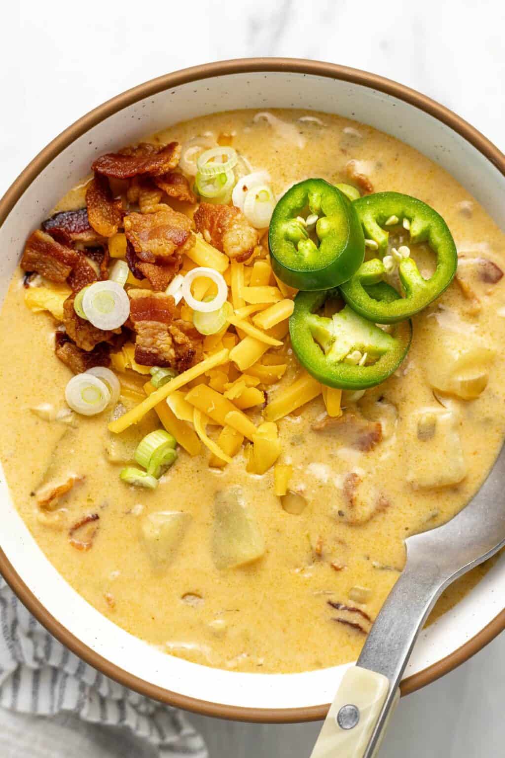 Jalapeno Popper Potato Soup - Midwest Foodie
