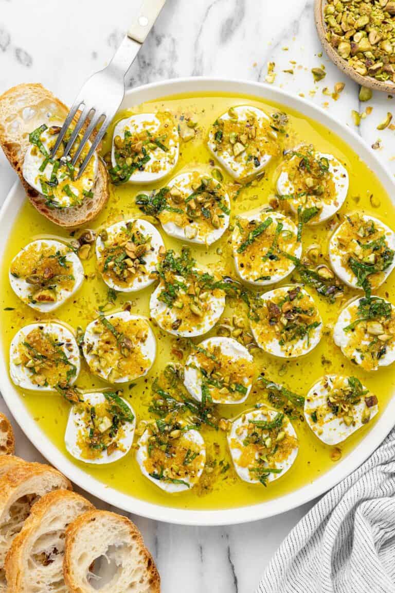 Easy Marinated Goat Cheese Appetizer - Midwest Foodie